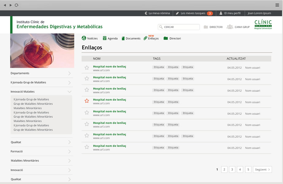 Hospital Clínic de Barcelona – Intranet | PutPut